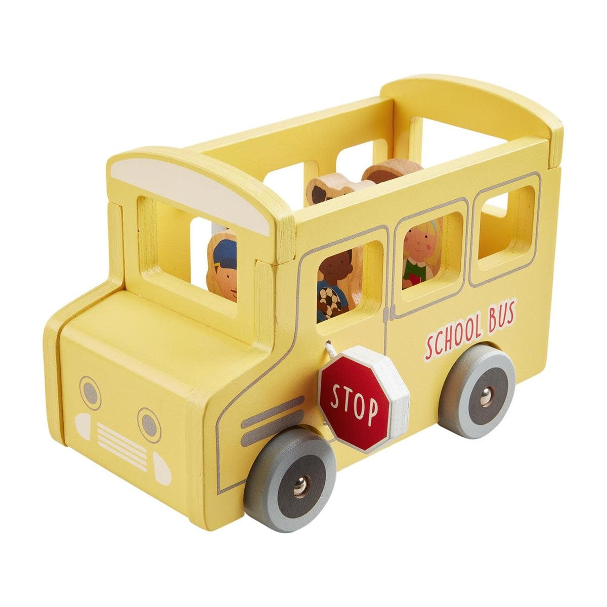Wooden School Bus Toy Set – Ida Red