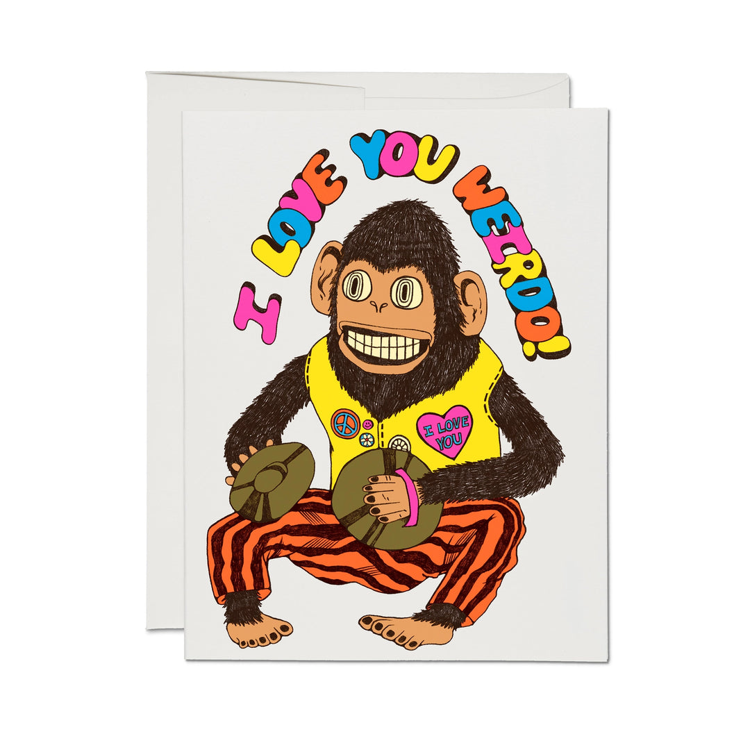 Love You Weirdo Monkey Card – Ida Red