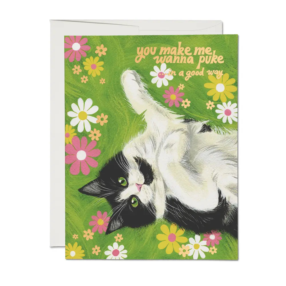 You Make Me Wanna Puke Kitty Card – Ida Red