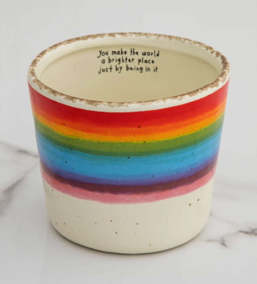 Rainbow Quote Handleless Mug – Ida Red