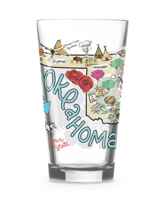 Oklahoma 16 oz. Glass – Ida Red