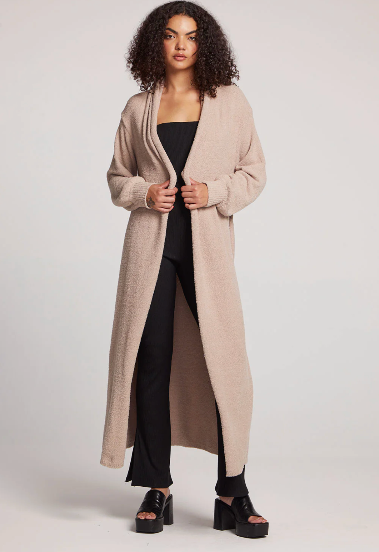 Eveee Toasted Coconut Maxi Cardigan – Ida Red