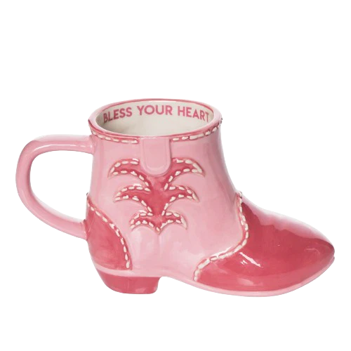 Bless Your Heart Ceramic Boot Mug – Ida Red