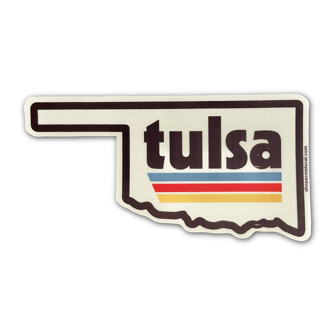 Tulsa Retro State Outline Sticker – Ida Red