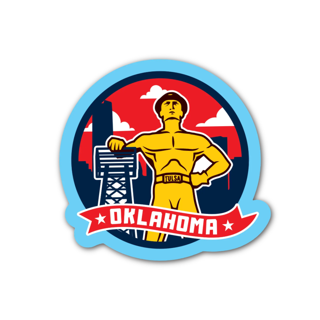 Oklahoma Golden Driller Vinyl Sticker – Ida Red