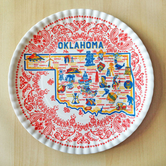 Oklahoma "Paper" Plate, St/4, 9" – Ida Red
