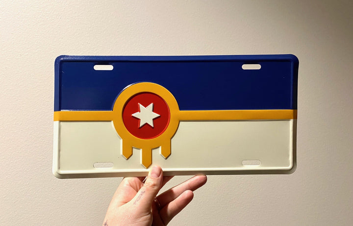 Tulsa Flag License Plate – Ida Red