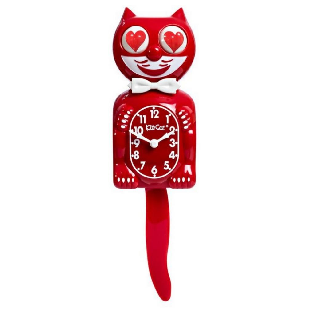 Kit Cat Klock Classic Red Heart Eyes Clock – Ida Red